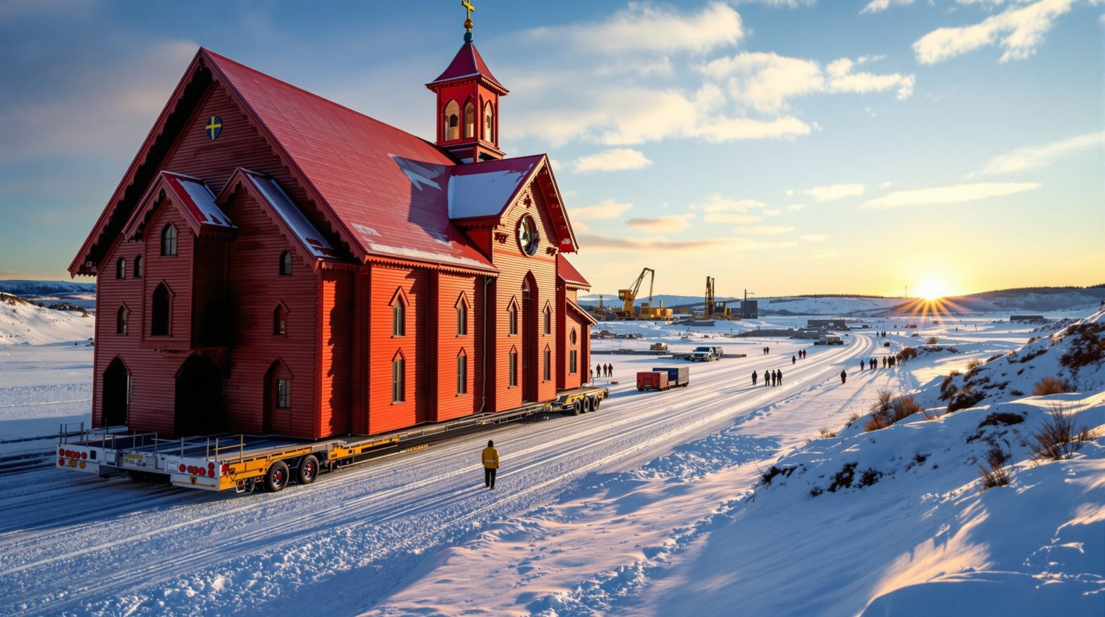 Historic Wooden Church Relocation Underway in Kiruna