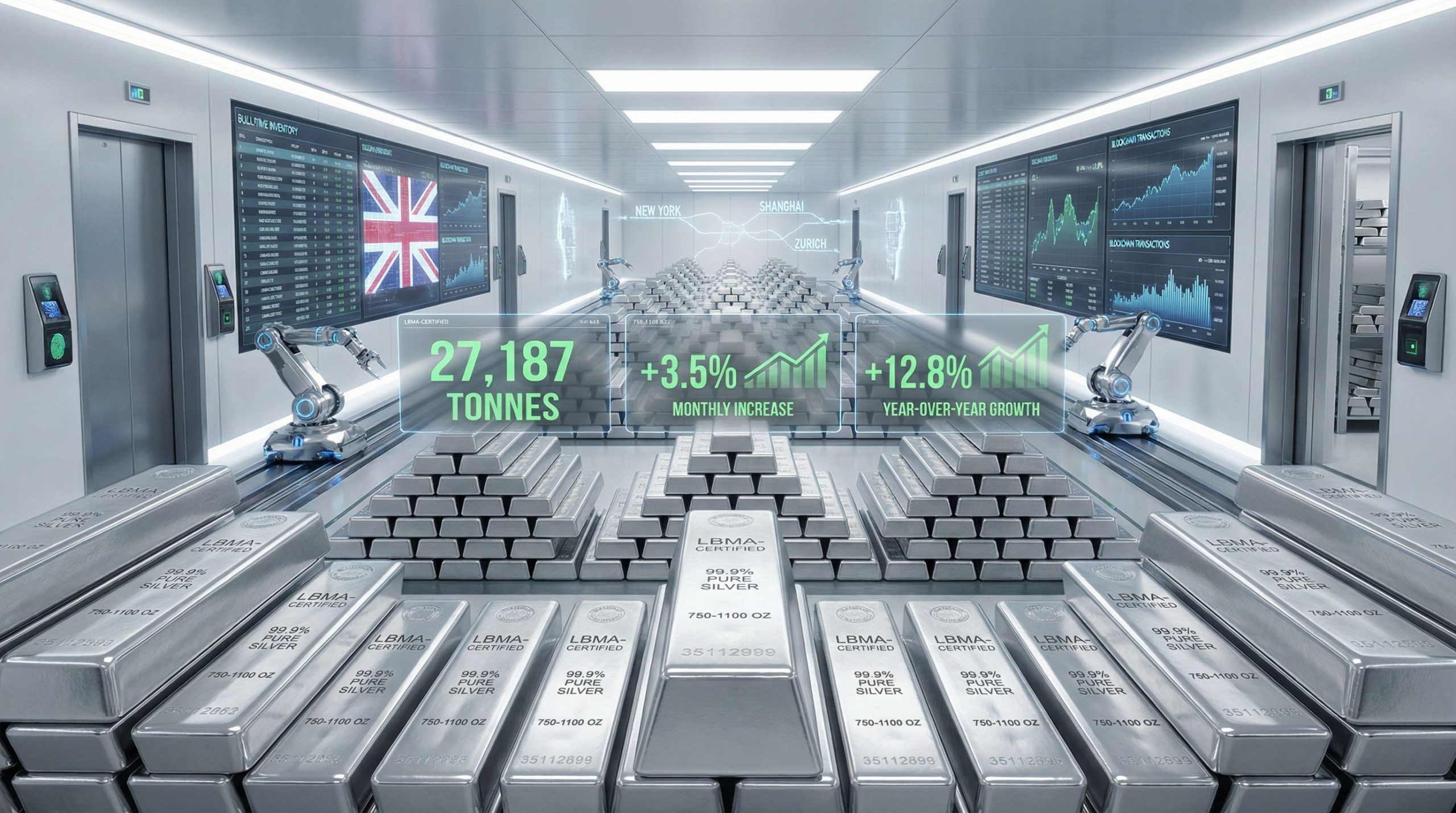 London Silver Vault Holdings Rise 3.5% Monthly - LBMA