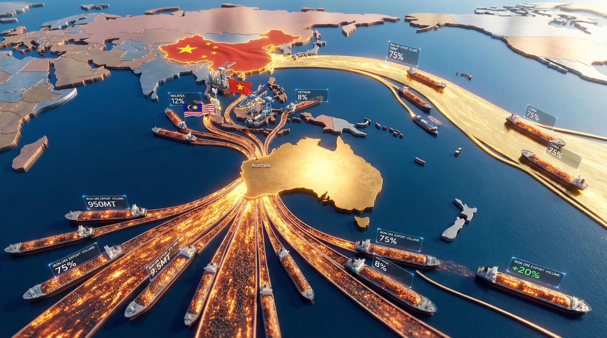 BHP Ships Iron Ore to Malaysia Vietnam Markets