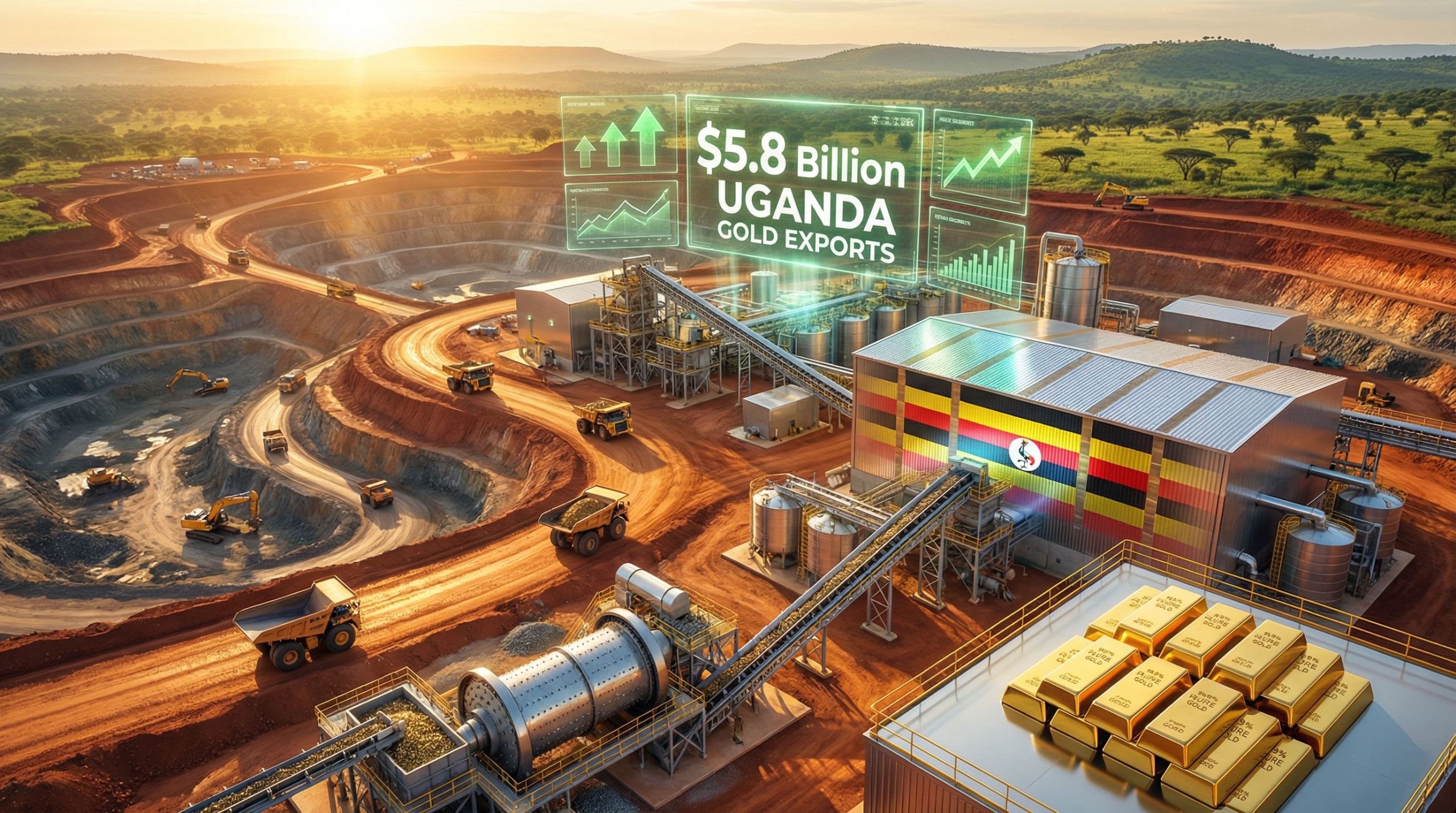 Uganda Gold Exports Surge 76% to $5.8B in 2025