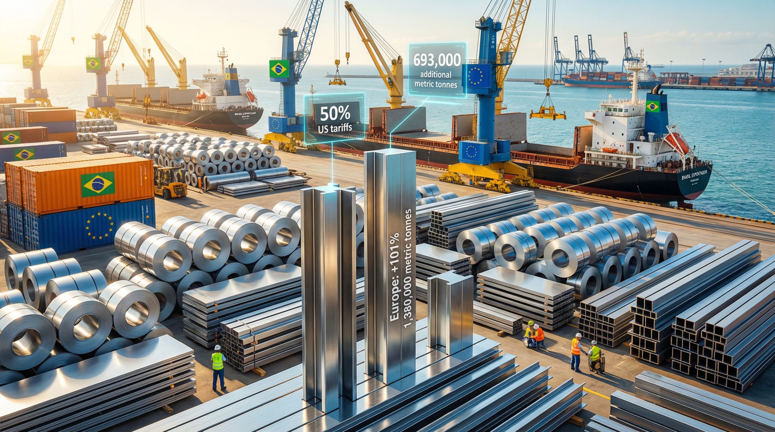 Brazilian Steel Exports to Europe Double to 1.38M Tonnes