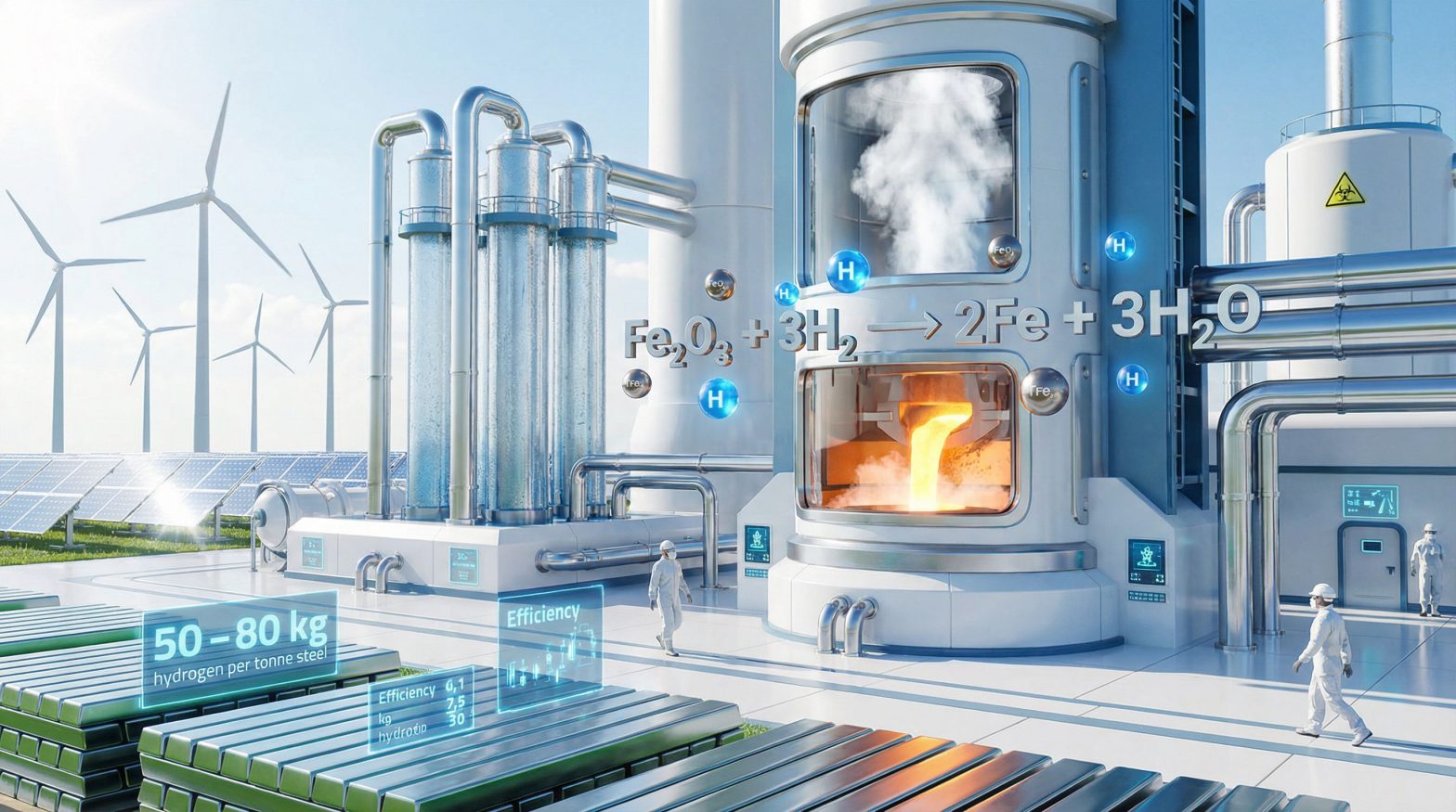 Green Hydrogen Steel Production: Process & Economics