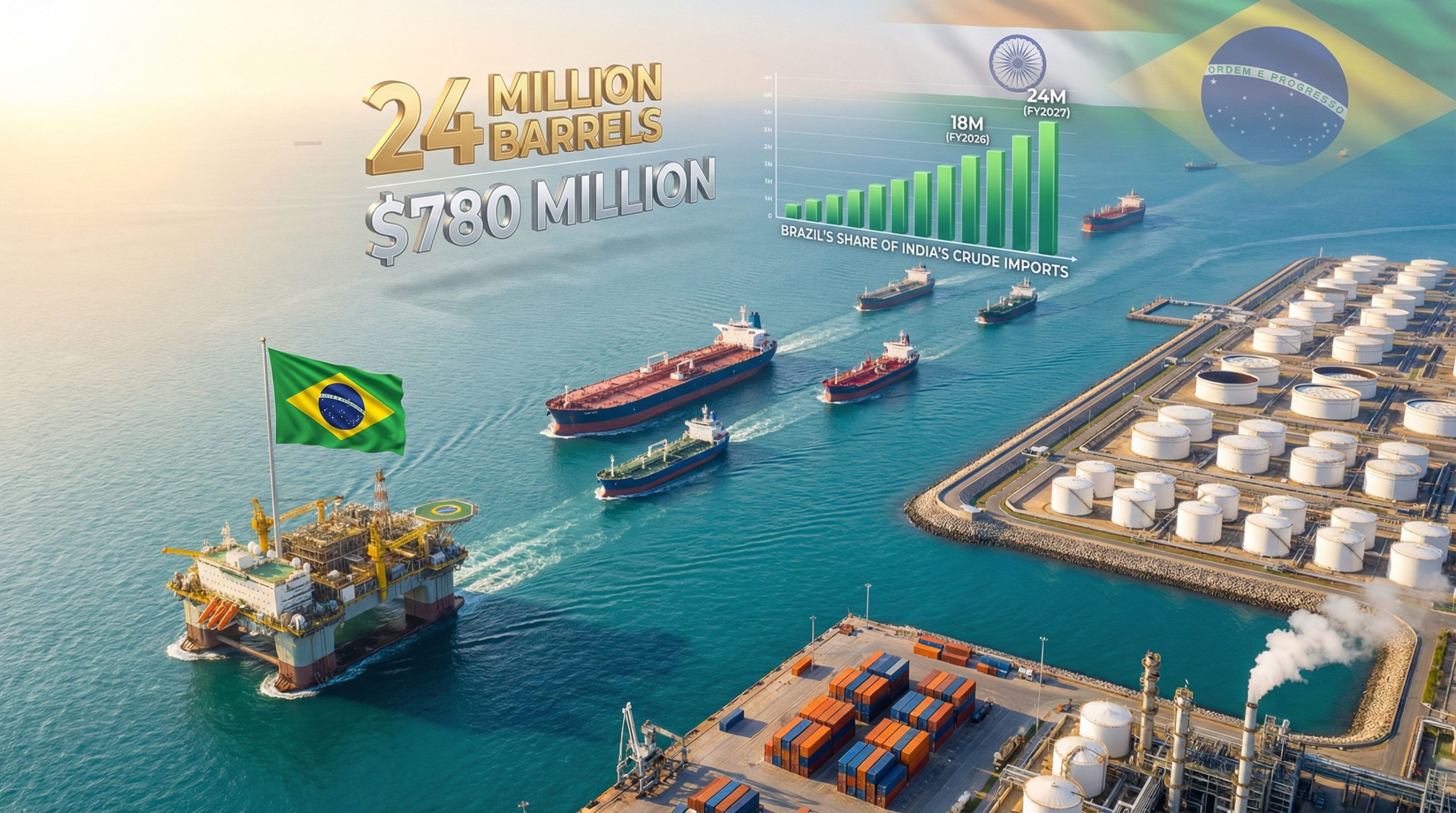 Indian Oil Brazilian Crude Purchases Rise 33% in 2027