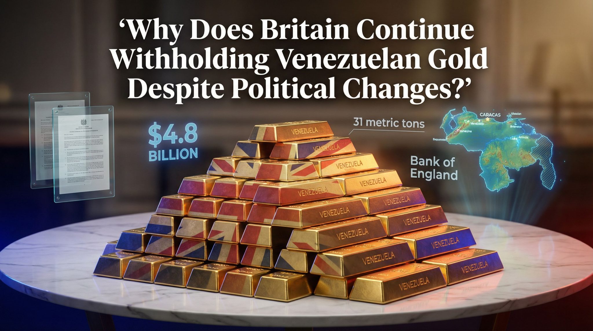 Britain Withholds $4.8B Venezuelan Gold Amid Dispute