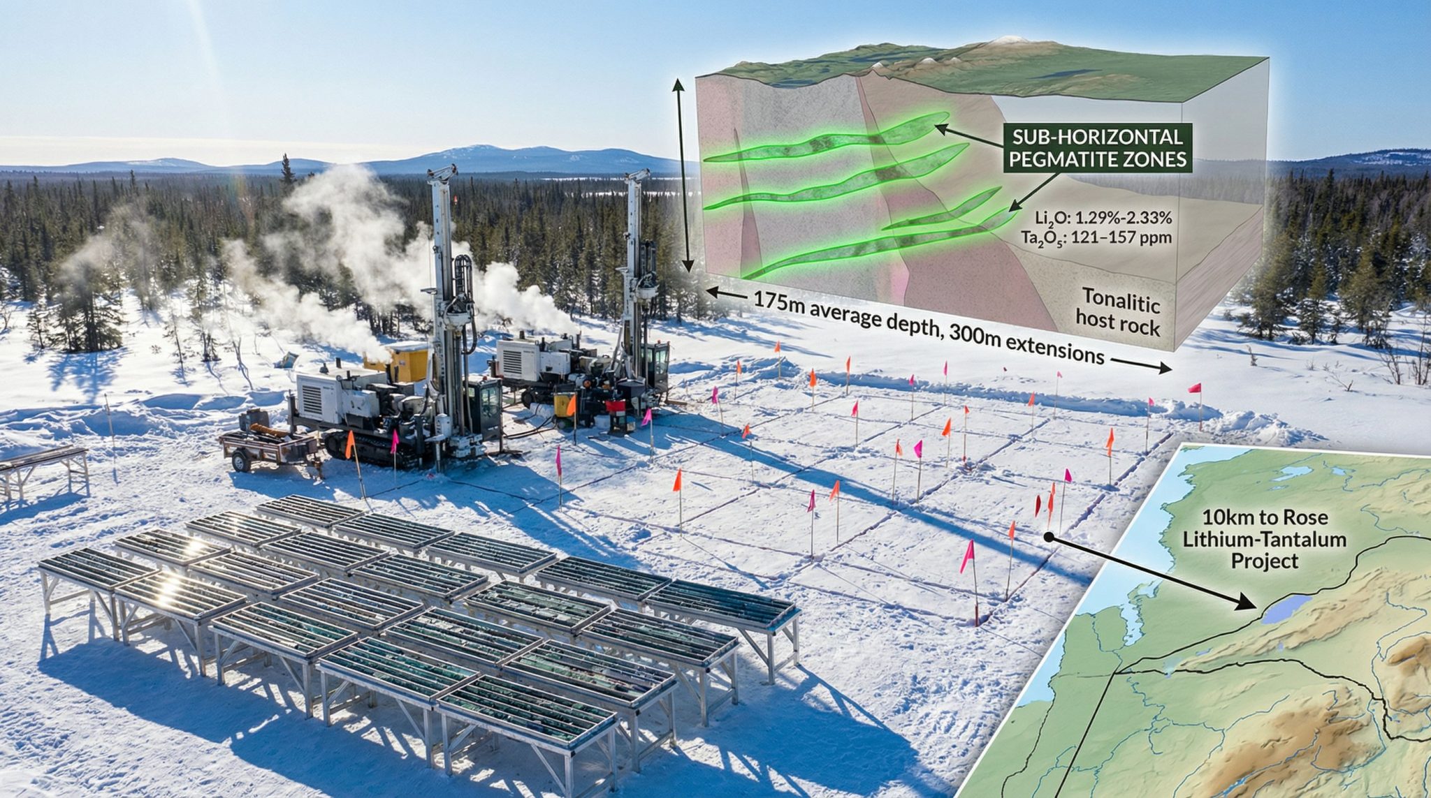 Rose West Canada Drilling Programme Expands Lithium Find