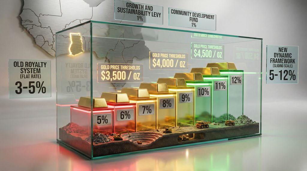 Ghana Gold Royalty Reform: New 5-12% Sliding Scale