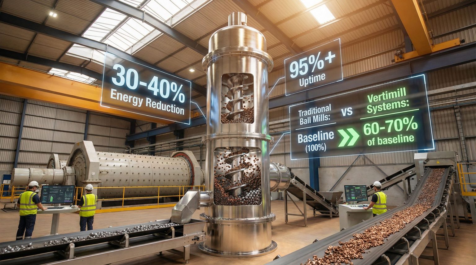 Energy-Efficient Vertimill Grinding Mills for Mining