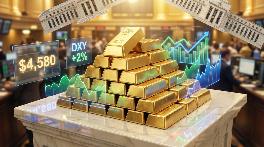 Gold Slides as Fed Caution and Dollar Strength Weigh