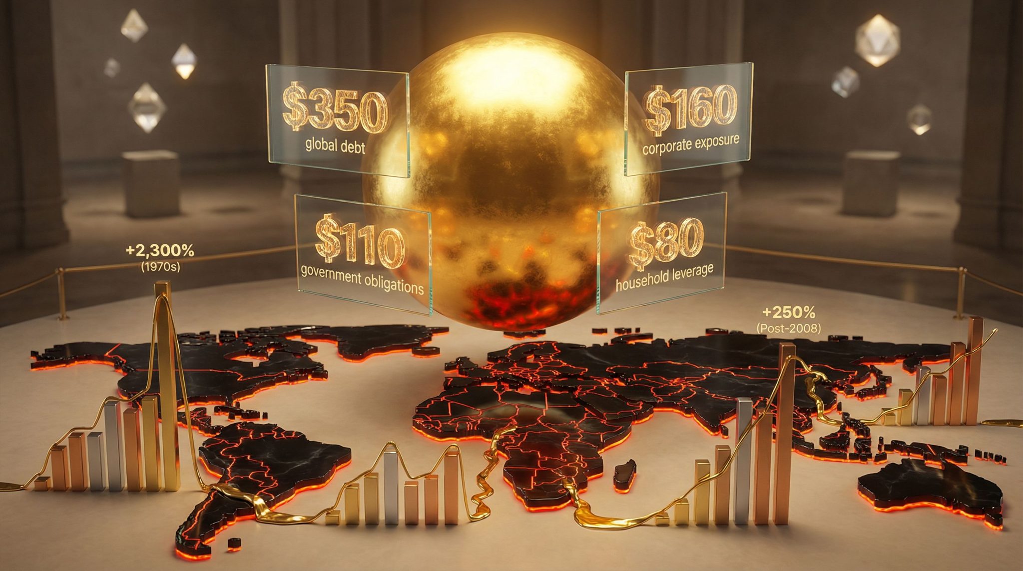 Gold Price vs Global Debt: $350T Crisis Impact