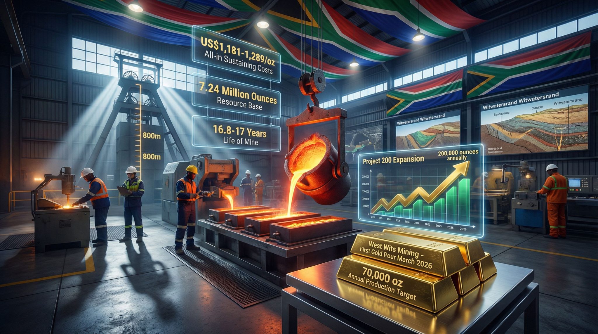 Gold Pour South Africa West Wits Mining Success Story