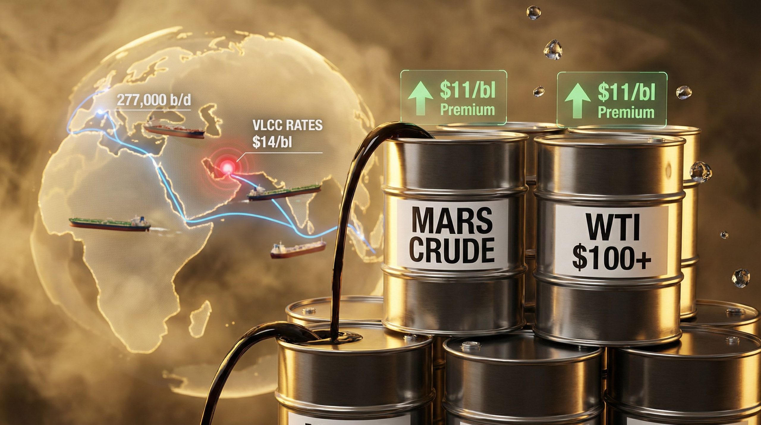US Gulf Mars crude hits $101/bl amid supply disruptions
