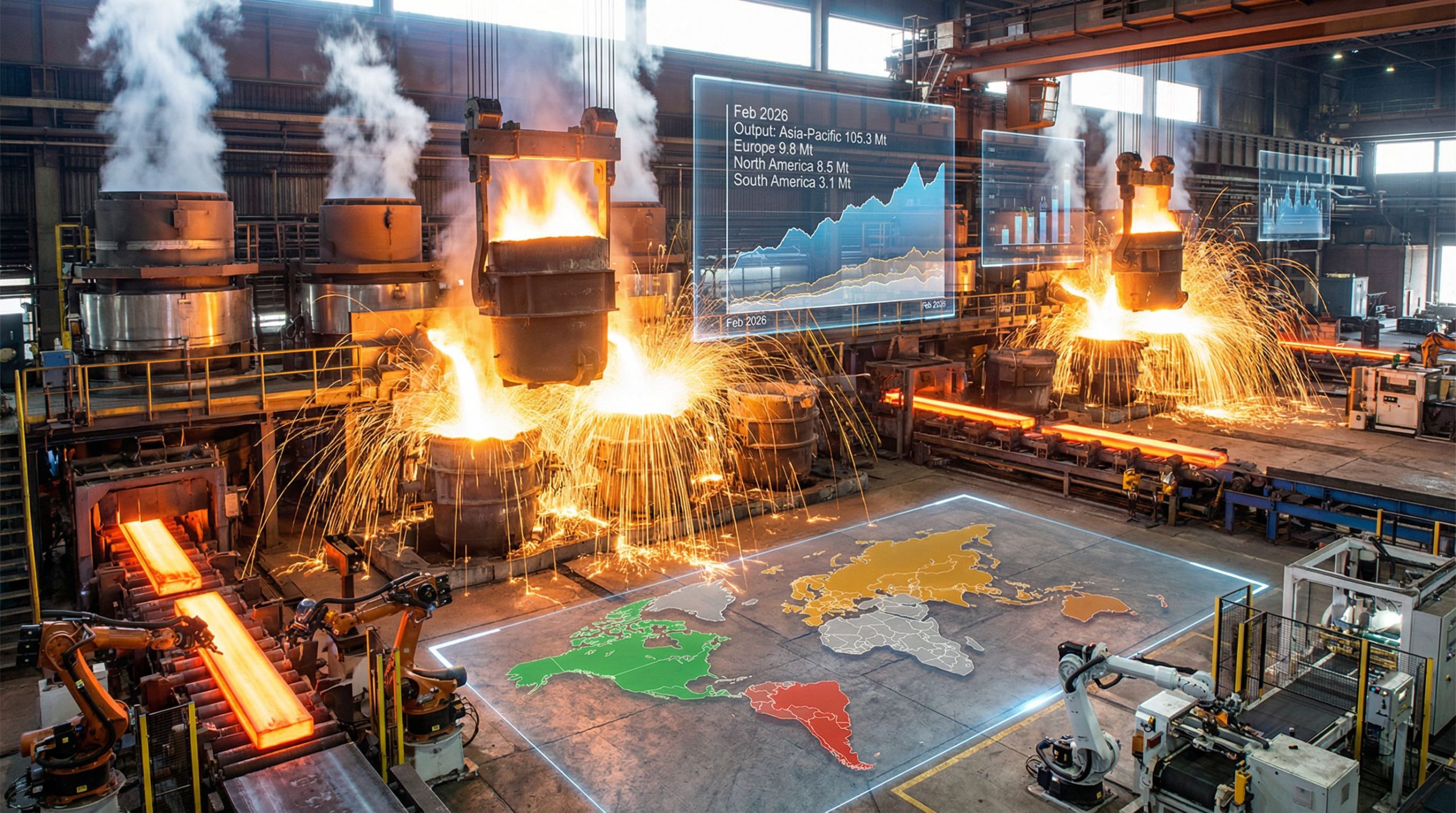 Global Steel Production Decline February 2026: Key Data