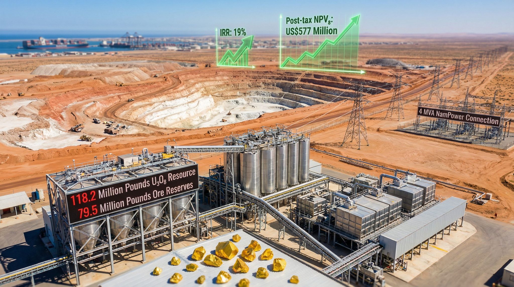 Tumas Uranium Project: 79.5M lbs Reserves at $45/lb AISC