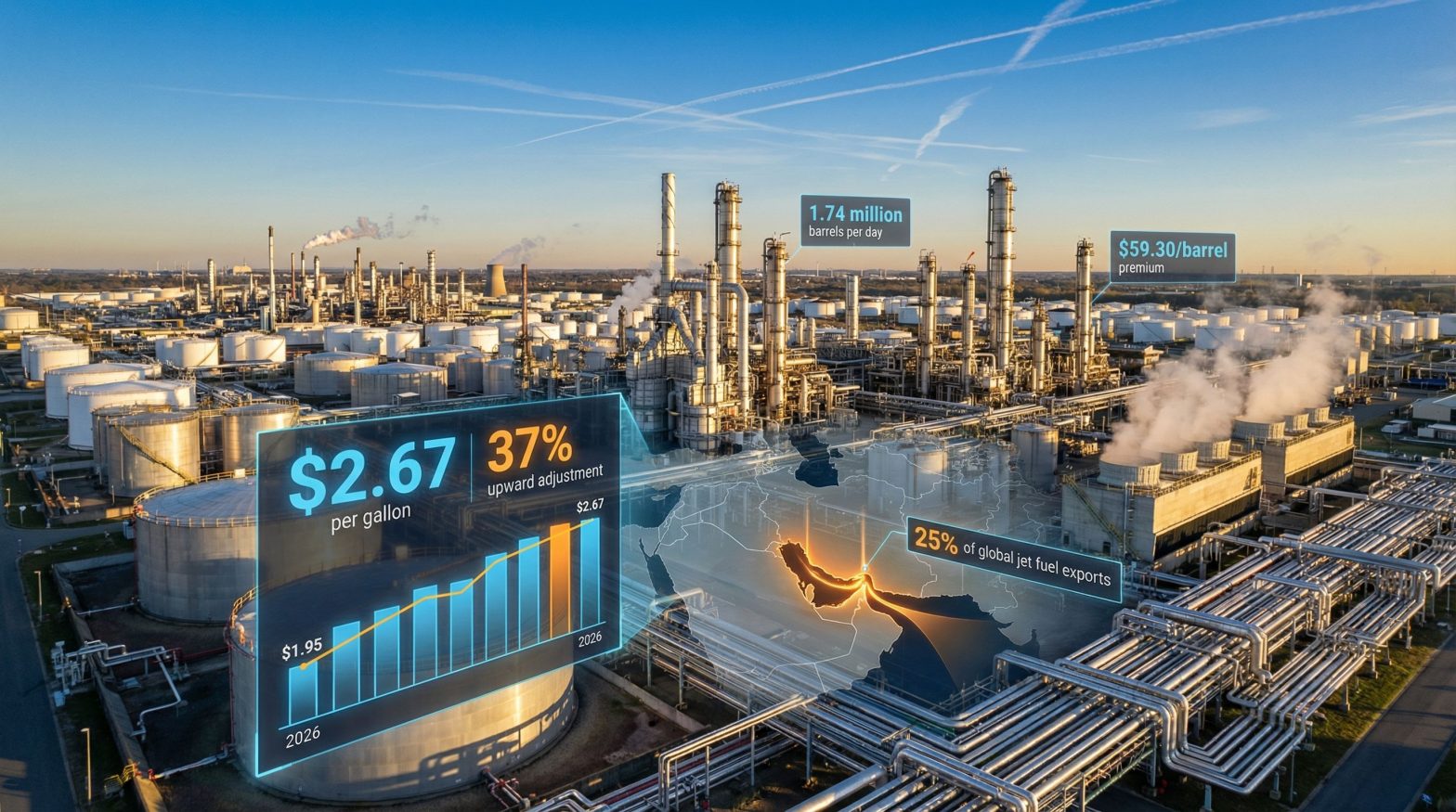 EIA Boosts US Jet Fuel Price Forecast Due to Iran War