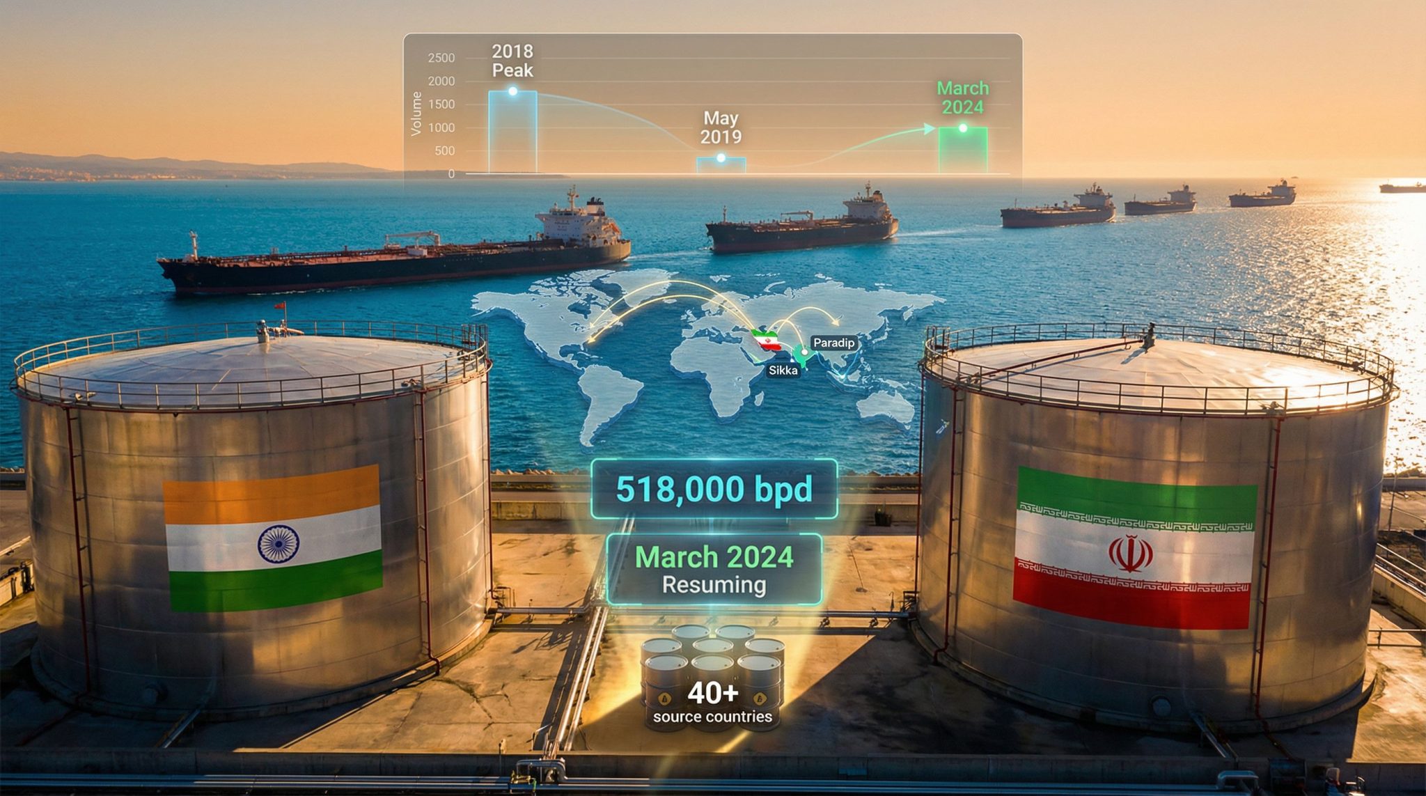 Iranian Oil Imports to India Resume After 5-Year Gap
