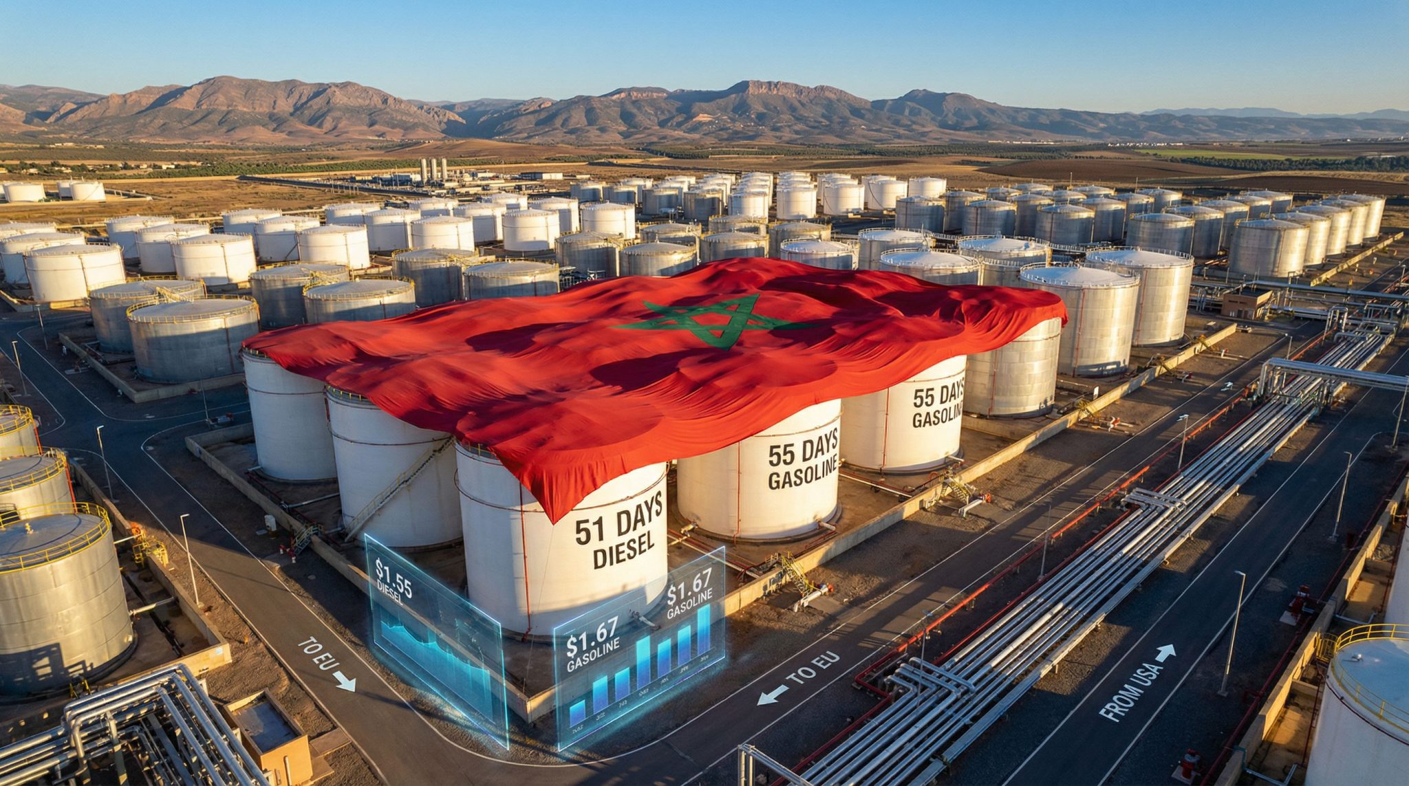 Morocco Diesel Petrol Reserves: 51-55 Days Stock Analysis