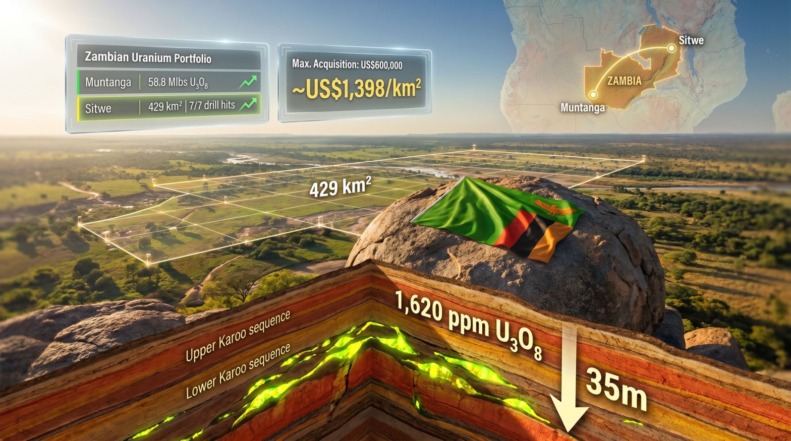 Atomic Eagle Sitwe Uranium Project Zambia Explored