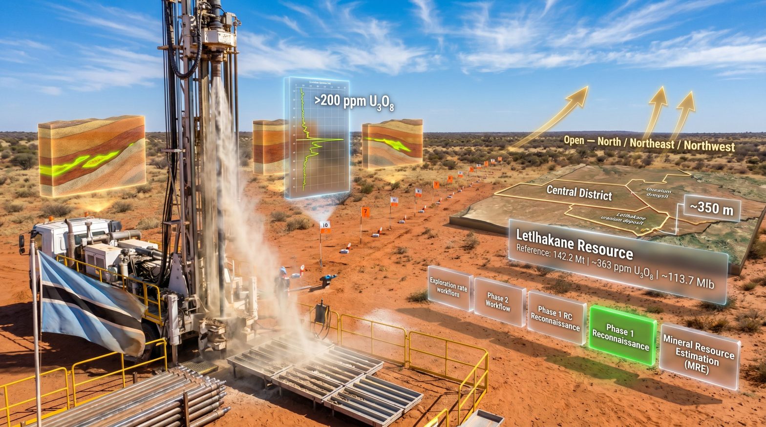 Eastport Critical Metals Botswana Uranium Drilling