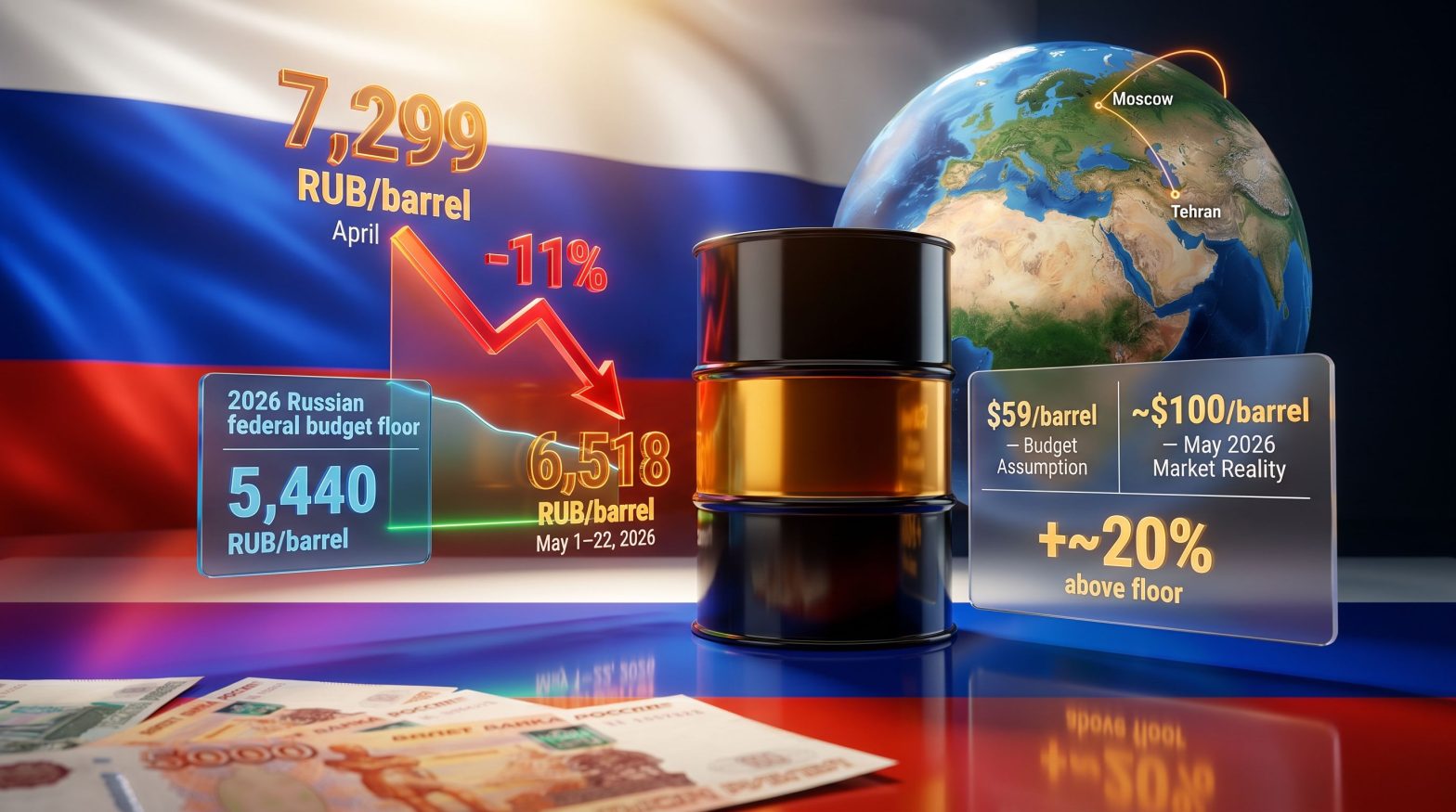Russian Oil Prices in Roubles Down 11% in 2026