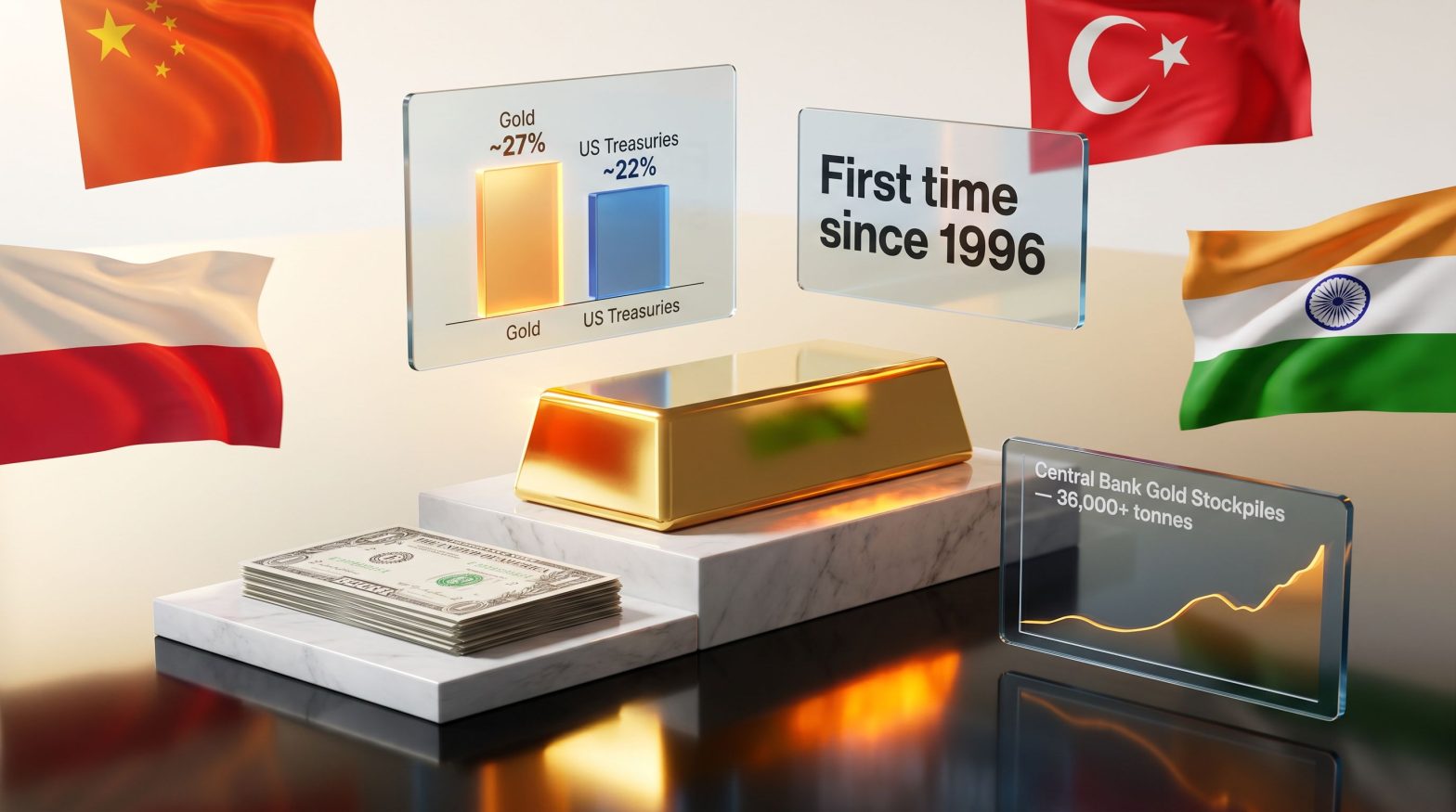 Gold Overtakes US Treasuries in Global Reserves 2026